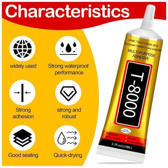 Glue T-8000 -110ml Colle Telephone,pour Maquette Chaussure,Tube de ...