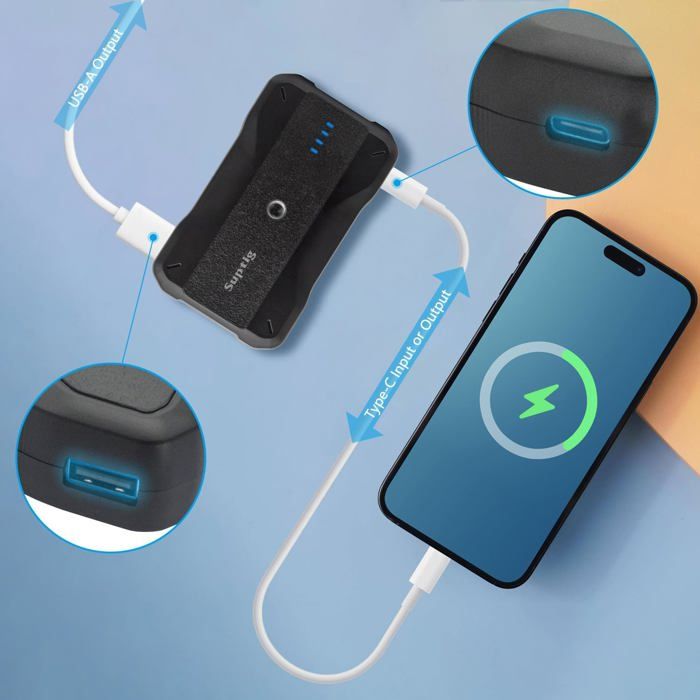 Chargeur Portable 9000 Mah Compatible Avec Gopro, Canon, Nikon, Dji ...