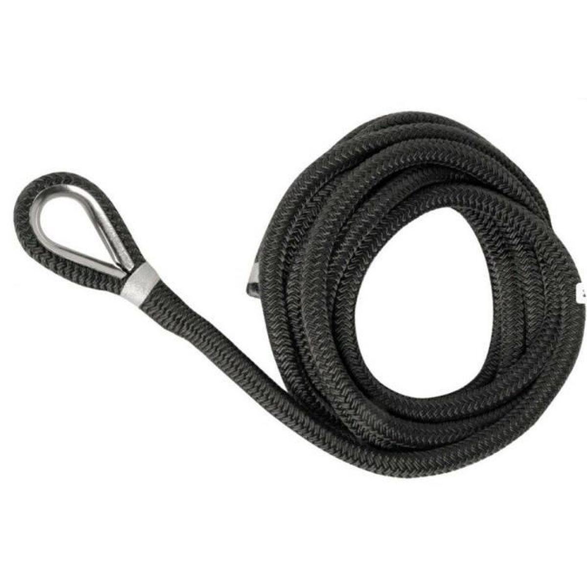 Corde Amarre Ø 10mm Bout 6 Mêtres Noir Cosse inox Epissure Haute ...