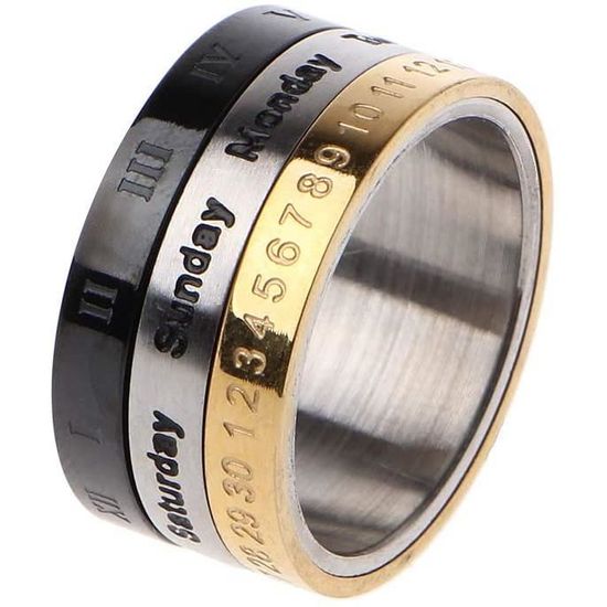 Calendrier Rotatif Chiffres Romains Time Design Bande Anneaux Spinner ...