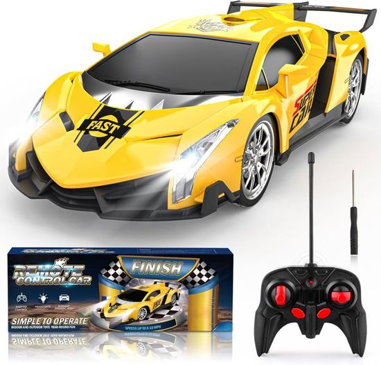 Voiture Télécommandée,1:18 Voiture De Course Cadeau,Véhicule Téléguidée Radiocommandé Avec Led ...