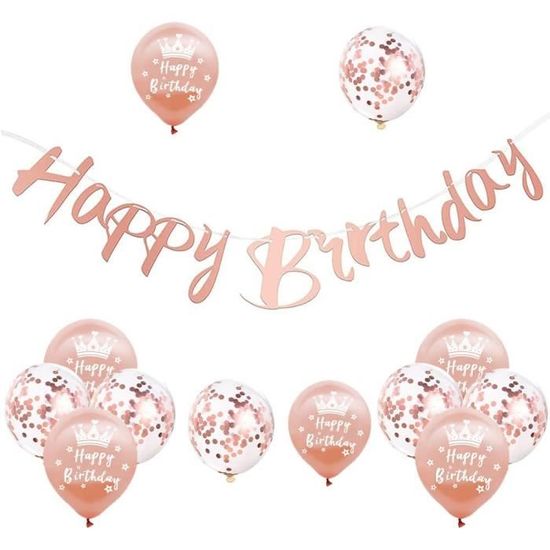 Bannière Joyeux Anniversaire Happy Birthday Bannière Rose Banderole ...
