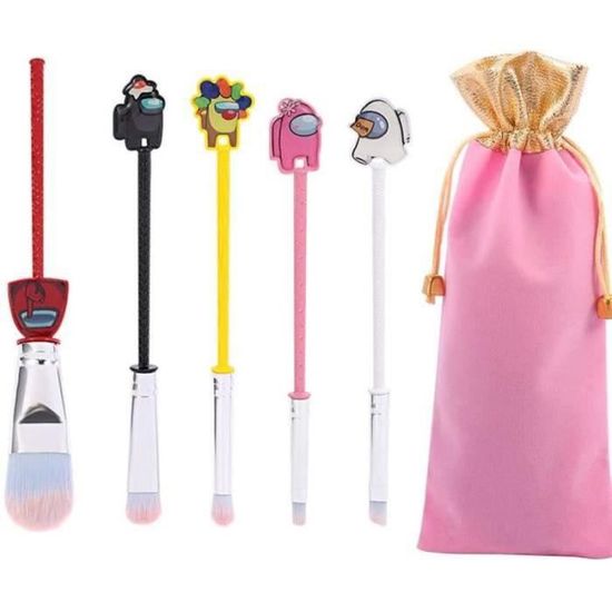 Among Us Lot de 5 pinceaux de maquillage pour fond de teint blush fard ...