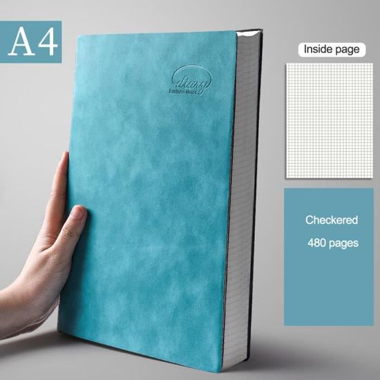 Carnet de notes - Blue A - A4 - Cuir souple - Grand format - Pour ...