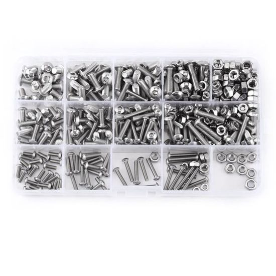 EJ.life assortiment de boulons et d'écrous 440pcs M3 M4 M5 Acier ... EJ.life assortiment de boulons et d'écrous 440pcs M3 M4 M5 Acier ...