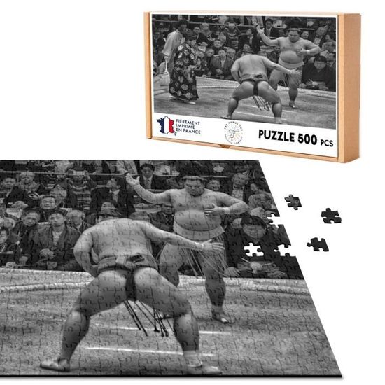 Puzzle Classique 500 pièces Combat de Sumo Japon Photo Noir et Blanc ...