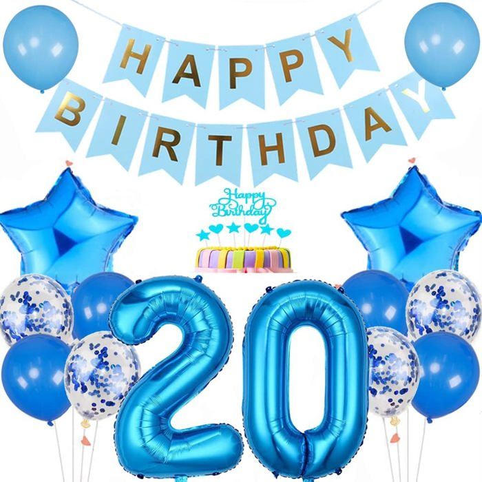 Ballon 20 ans Anniversaire Femme Kit de Decoration Anniversaire 20 ans ...