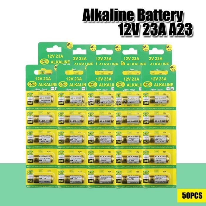 12v-Pile alcaline pour sonnette à distance, 12V, 23A, 23GA, 21-23, A23, A23S, E23A, EL12, MN21 ...
