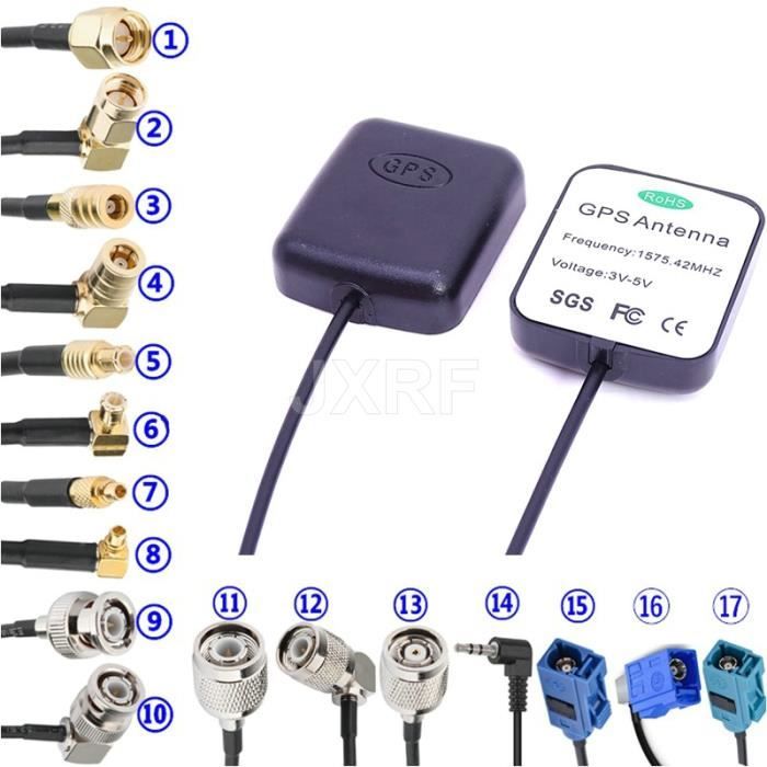 3,5 mm-Antenne GPS JX SMA SMB MCX MMCX BNC TNC 3.5mm, connecteur FAKRA, récepteur GPS de voiture ...