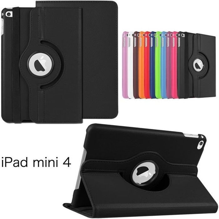 Coque iPad Mini 4 - 360 degrés Rotation Coque en Cuir pour 2015 Apple ...