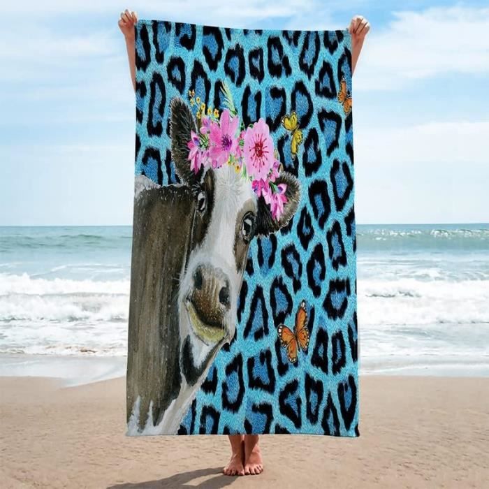 Serviette De Plage Vache Modèle Drap De Plage Anti Sable, Serviettes ...