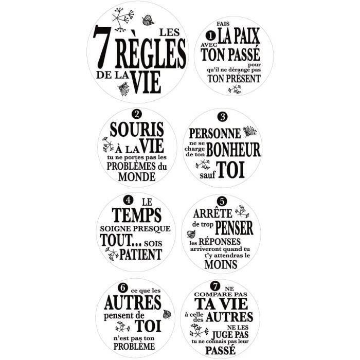 Stickers les 7 Règles de la Vie. Planche Autocollants Ronds Règlement ...