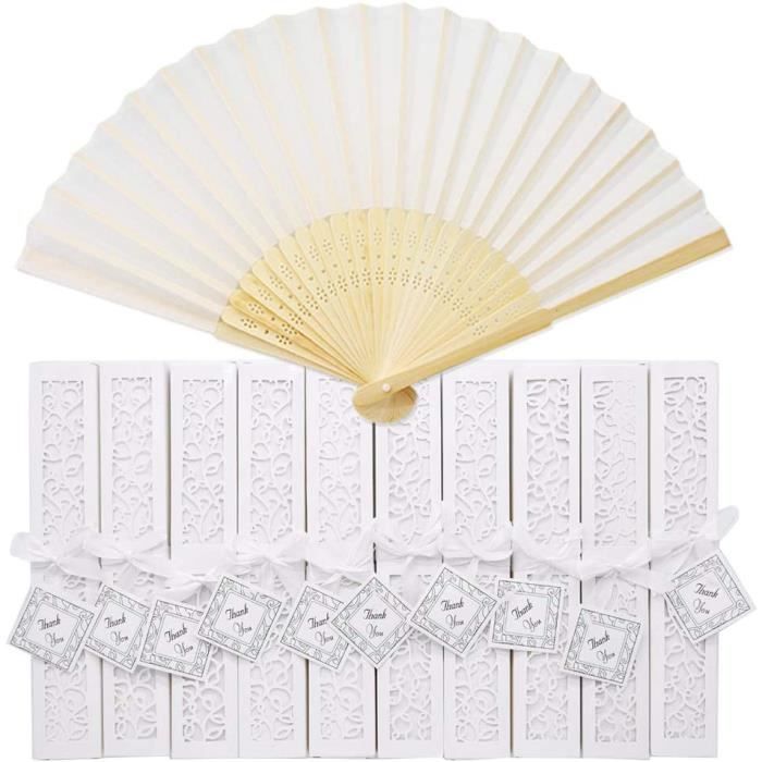 Éventail Blanc Éventail à Main Pliants Éventail en Tissu Pliantes ...