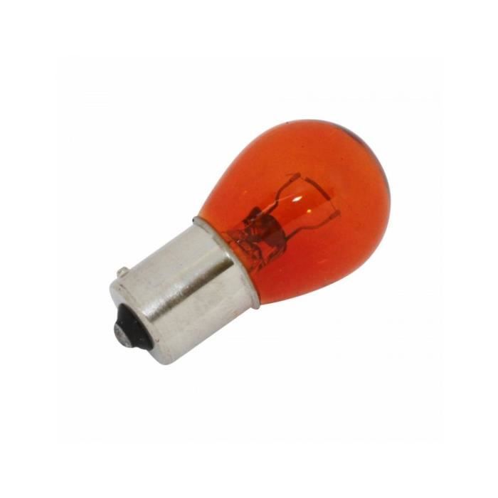 Ampoule-lampe 12v 21w norme py21w culot bau15s standard ergots decales orange (clignotant ...