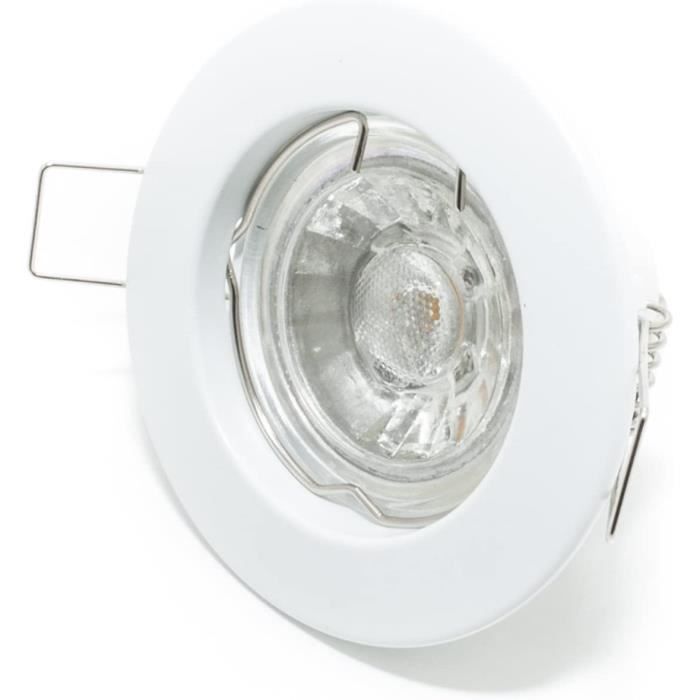 Spot rond encastrable trou 60 mm ampoule LED GU10 5 W 230 V aluminium ...