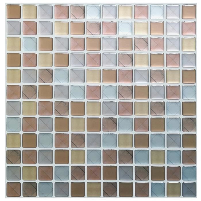 Décoration murale,Autocollant mura d'arrière-plan en mosaïque,3D ...