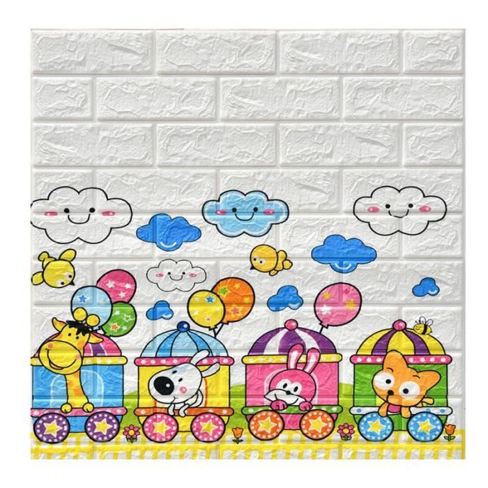 Papier peint,Papier peint brique 3D autoadhésif Anti-Collision en ...