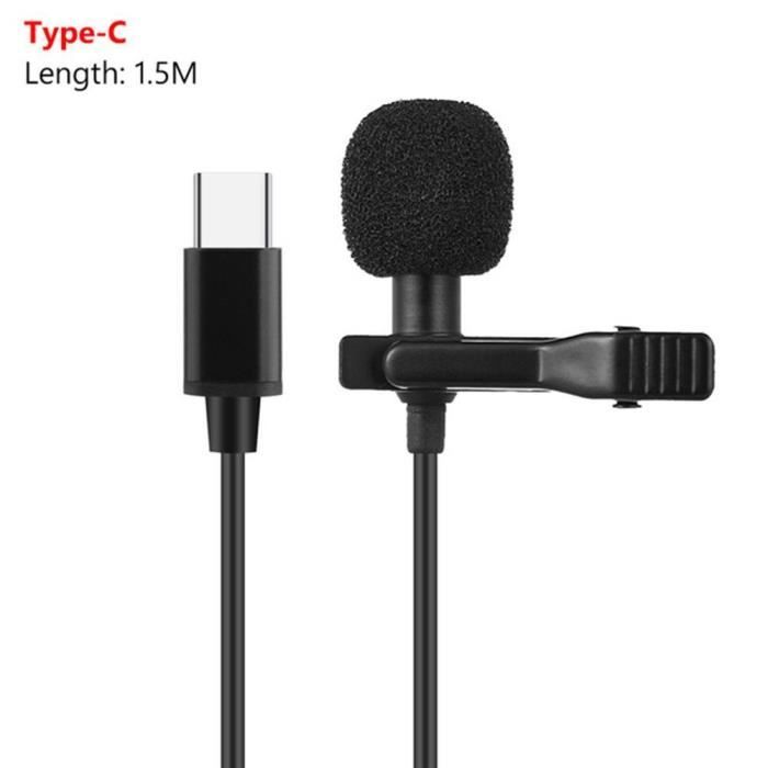 Microphone Lavalier - Typc-c - USB Type-C - Omnidirectionnel - 1.5m ...