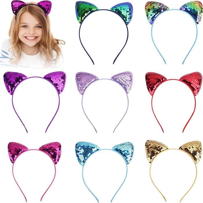 Serre-Tête Chat À Paillettes, Serre-Têtes Oreilles Chat Pailletées ...