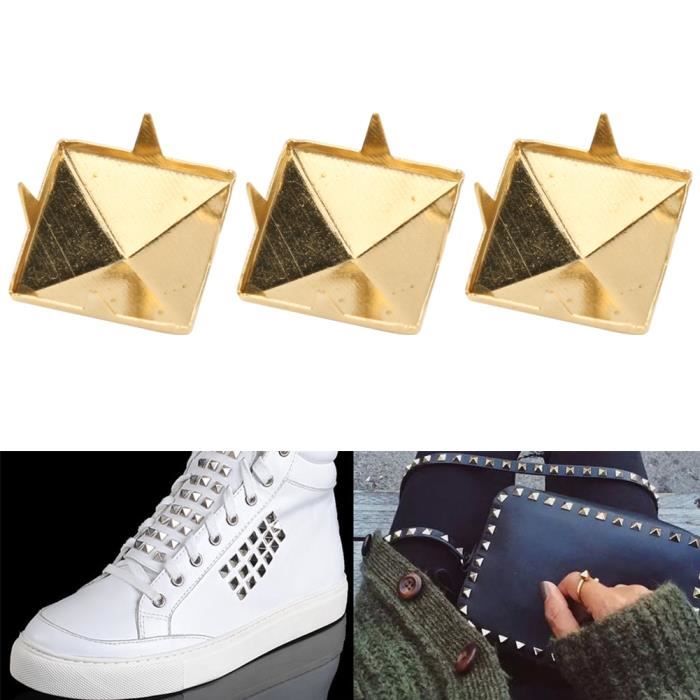 Pyramide Rivet 100pcs Square Pyramid Punk Rivets 4 Claw Metal Studs for ...