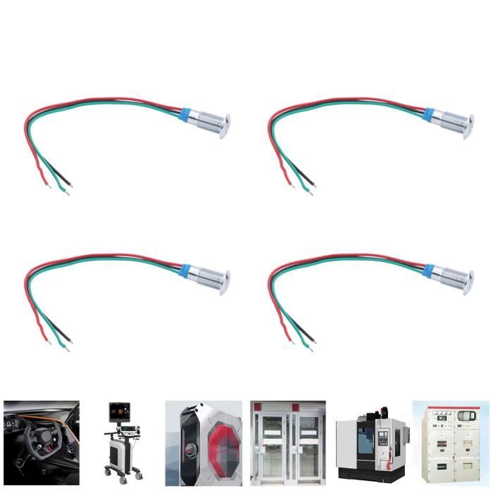 MSA Lot De 4 Voyants Lumineux Led Industriels 8Mm Pré-Cblés, Haute ...