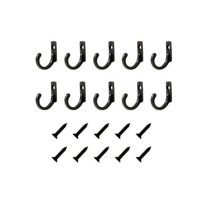 Crochets muraux - INF - Pack de 10 - Métal - Noir - Rustique ...