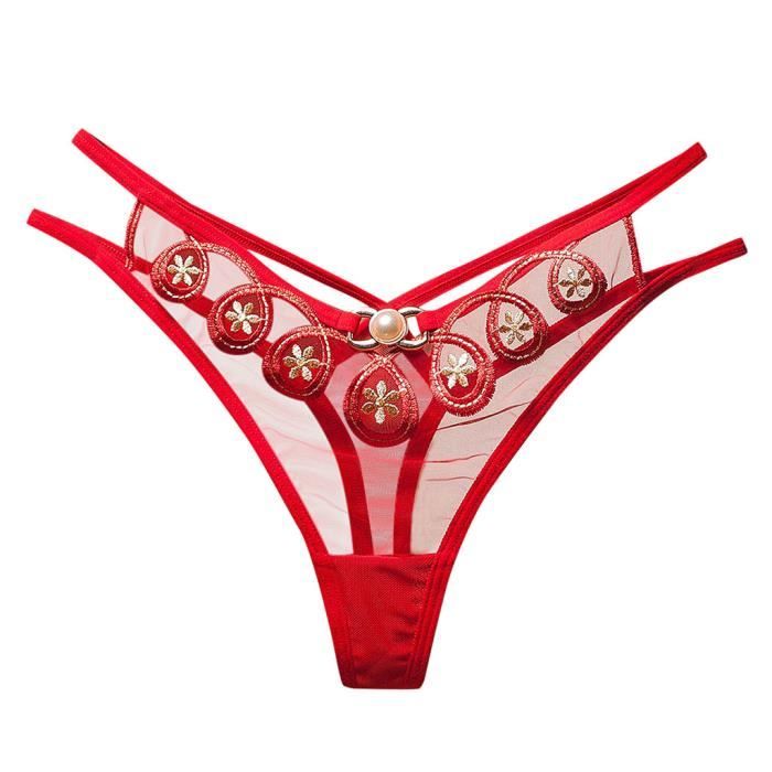 Lingerie femme sexy pour String à bretelles fines Bikini taille basse ...
