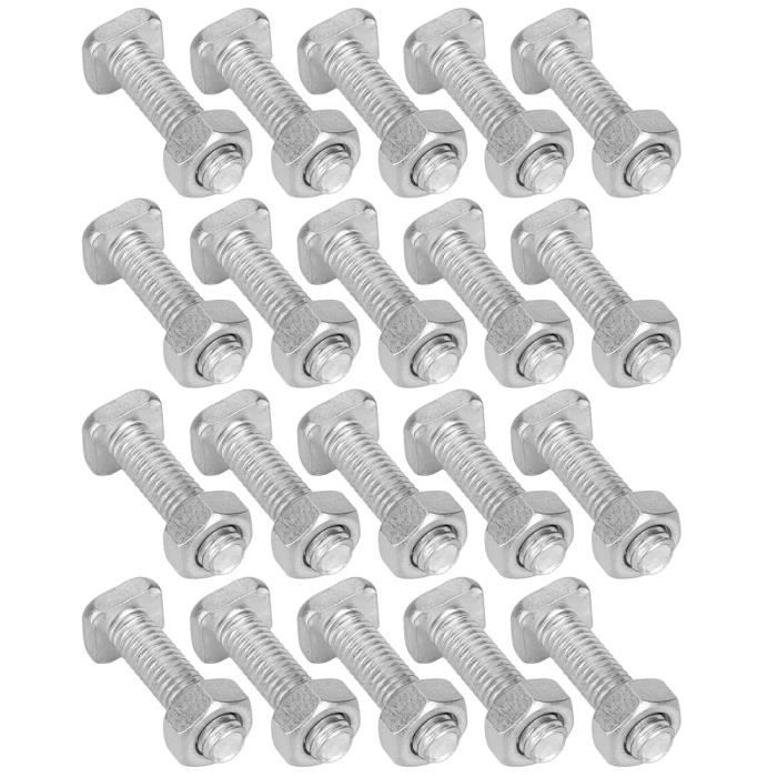 Lot de 20 boulons et écrous en aluminium pour serre QQMORA - 22 mm M6 x ...