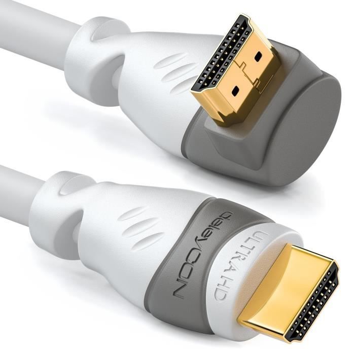 2m HDMI Cable ARC 3D 2m Right Angle HDMI Cable - 4K Ultra HD 2160p With ...