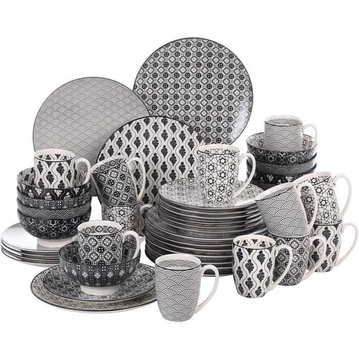 Vancasso, Haruka Service de vaisselle en porcelaine 48 pièces Set de ...