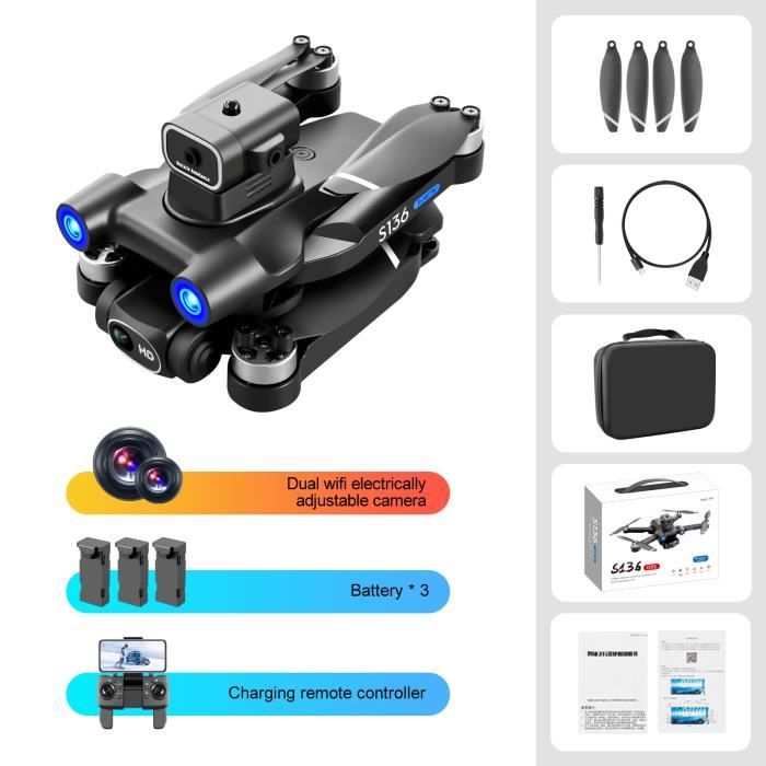 136 GPS-3B Drone S136 Max GPS Rc 4K HD double caméra, photographie ...