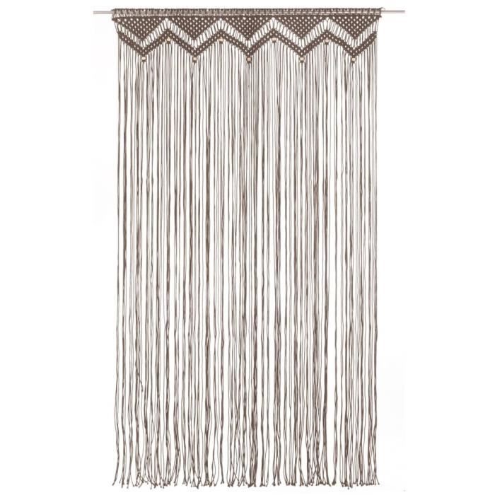 Rideau en macramé Taupe 140x240 cm Coton 323980 - Cdiscount Maison