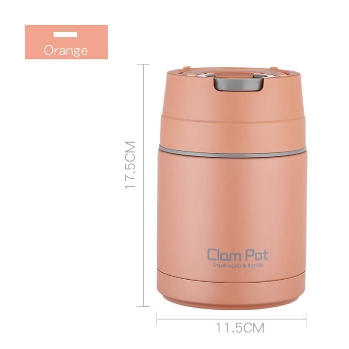 LUNCH BOX,Orange-0.8L--Marmite à ragoût Portable, boîte à déjeuner ...