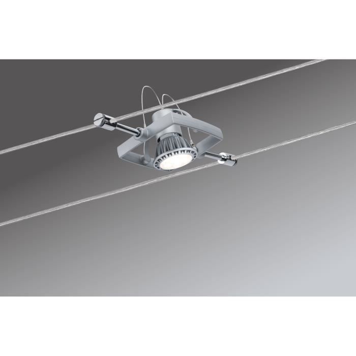 MAC 2 - 5 Spots sur Câbles Métal Chromé Mat L10m - Cdiscount Maison