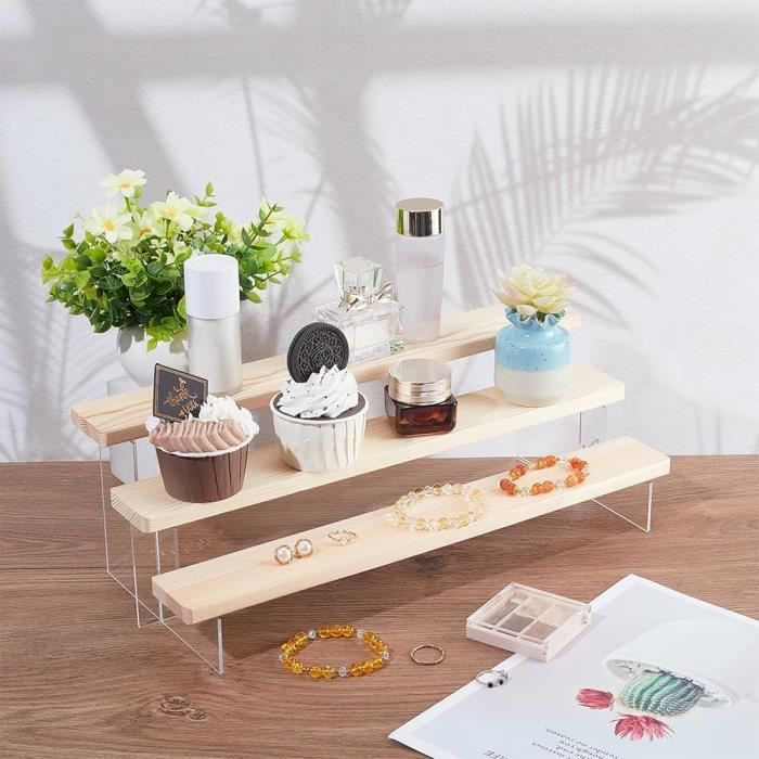 Support D'Affichage En Acrylique À 3 Niveau, Présentoirs En Bois ...