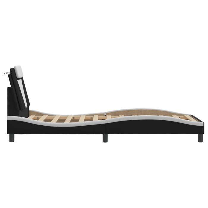 Cadre de lit - 1PLACE - Structure de lit SIMPLE - sans matelas - noir ...