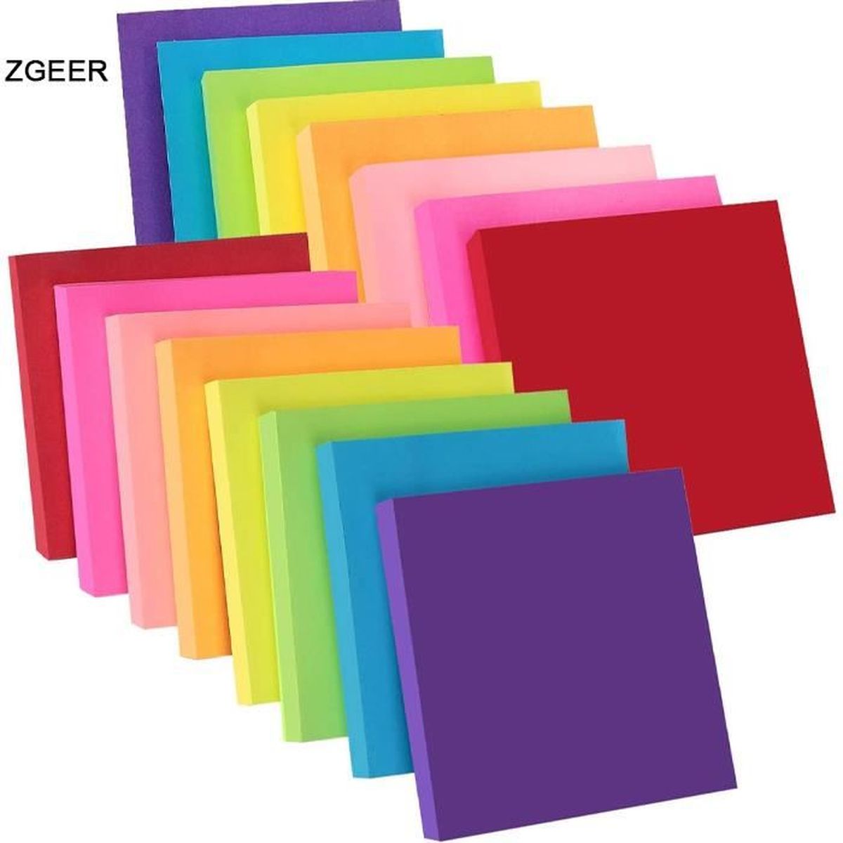 16pcs Des Post-it, 8 Couleur Vive, 100 Feuilles Par Bloc, Des Post-it ...