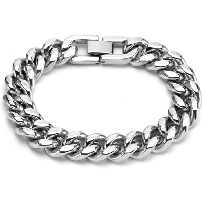 TRAHOO-Bracelet Homme, Gourmette Homme, Gourmette Homme Argent ...