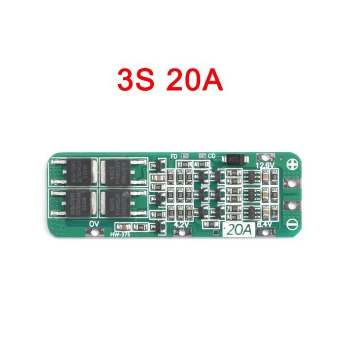 3S 20A-Bms Intelligent 3s 4s 40a 60a 12v 48v 18650, Panneau De Protection De Chargeur De ...