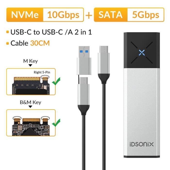 NVME SATA SV--IDsonix-Boîtier de Disque Dur Externe pour Macbook Air ...