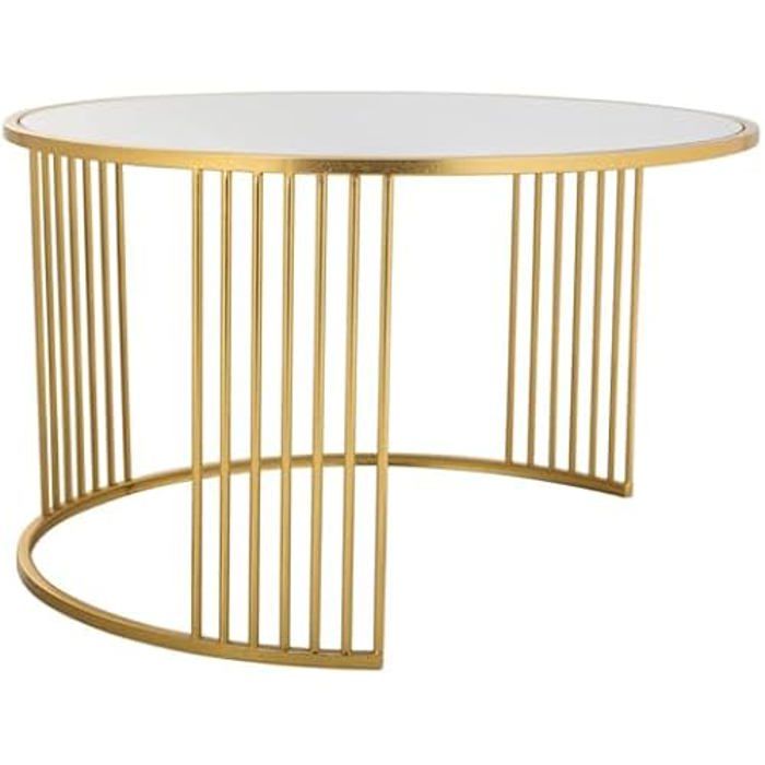 Table Basse Alexandra House Living Or Fer Miroir Bois MDF 80 x 48 x 80 ...