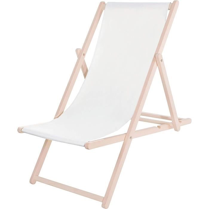 Chaise Longue Pliante En Bois Pour Jardin Et Petit Balcon Système De Sécurité 3 Positions ...