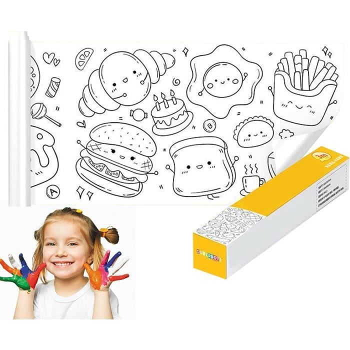 Rouleau de Papier À Colorier avec Crayons de Couleur | Énorme Rouleau ...