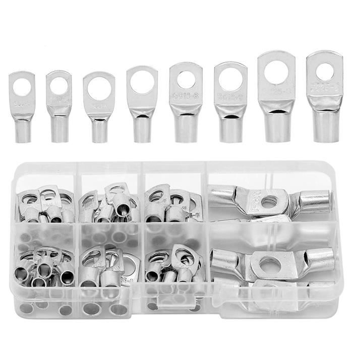 60PCS Cosse de Cable Kit Cosses à Sertir Cosse Electrique de Batterie ...