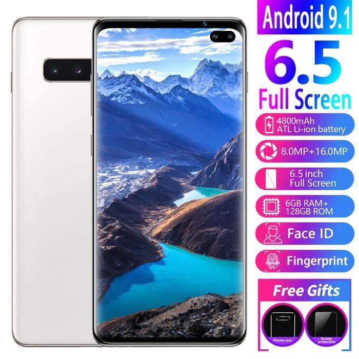 S10 + Smartphone FullScreen 6GB + 128GB 8 core Android 9.0 Finger Face ...
