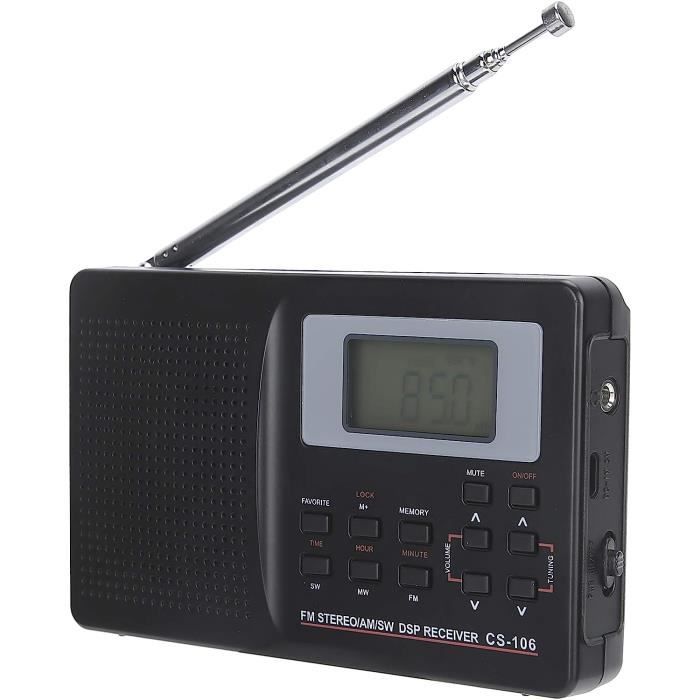 Radio Portable, Radio Fm Am À Piles Avec Haut-Parleurs Stéréo Et Prise ...