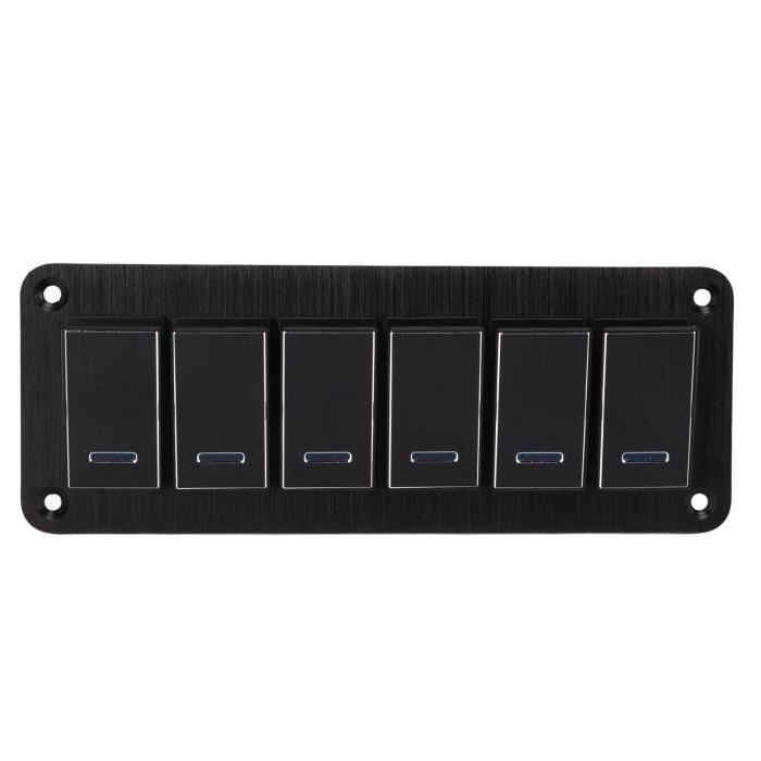6 Gang Waterproof Toggle Switch Panel DC12V To 24V 3PIN Blue Background ...