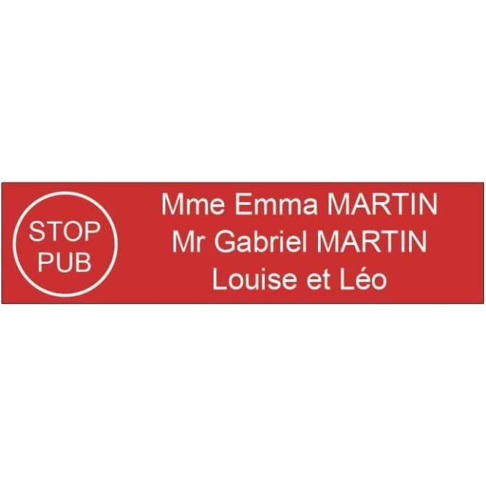 Étiquette Nom Stop Pub Boîte Aux Lettres Personnalisée Par Gravure ...