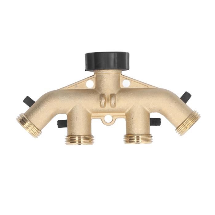 EJ.life Hose Faucet Manifold, 3/4in Thread 4 Way Water Pipe Splitter ...