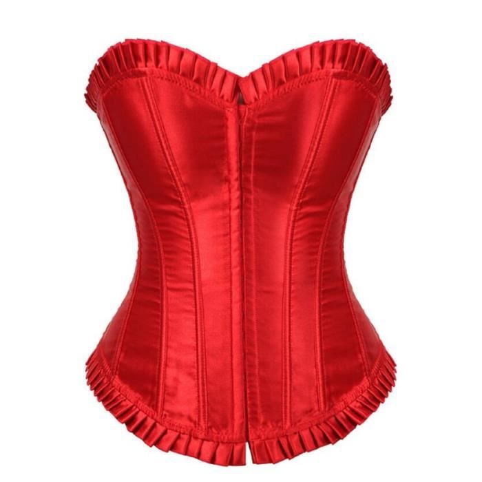 Bustier femme,Corset Sexy en Satin désossé pour femmes,bustier moulant ...